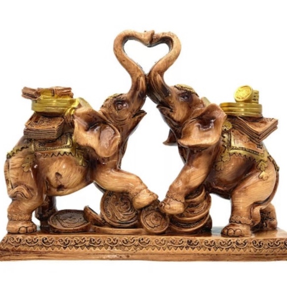 Accents | Feng Shui Wealth Lucky Trunk Up Love Elephant Statues ...